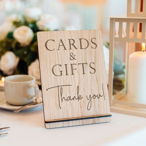 Gifts and Cards Wedding Sign | Gift Table Sign |wooden Engraved Thank ...