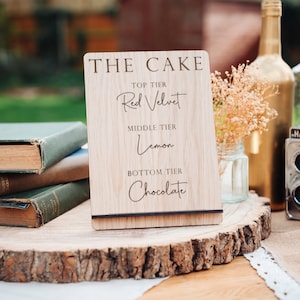 Wedding Cake Menu Sign | Cheese Menu Sign | Wooden, Rustic, Engraved in ...