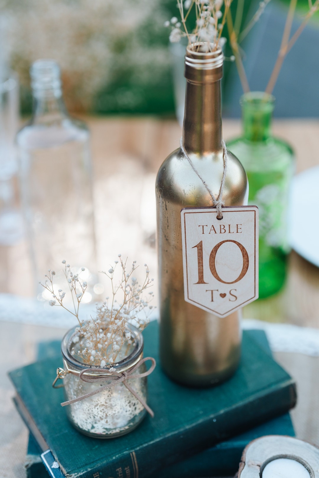 Wooden Table Numbers for Bottles and Jars | Table Tags | Wedding Table ...