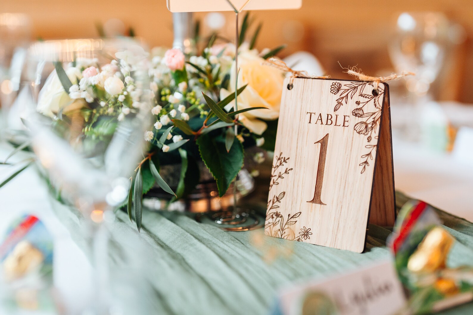 Flower Table Numbers Weddings | Wooden Wildflower Floral Place Numbers ...