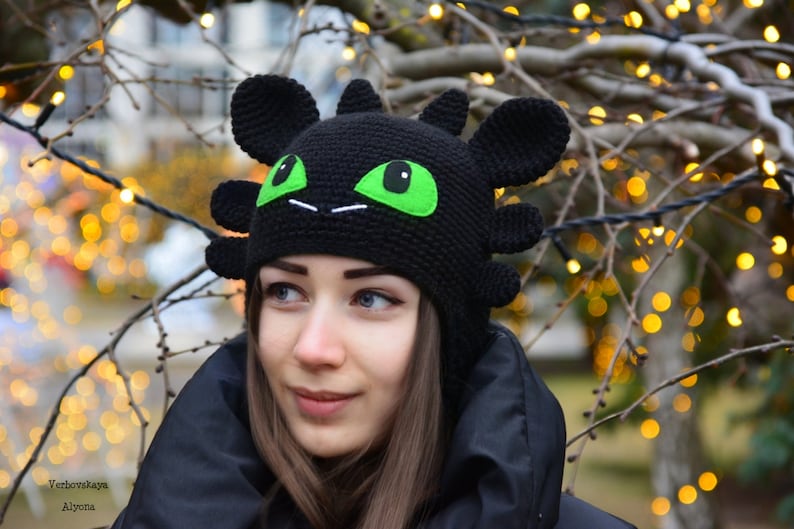 Toothless Hat Crochet Toothless Beanie Dragon Beanie Knit Dragon Hat ...