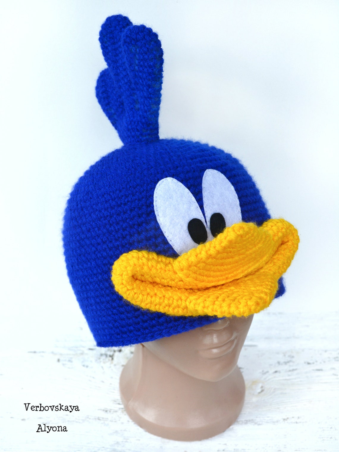 Road Runner Hat Crochet Vintage 90s Retro Cartoon Hat Bird Hat Beanie ...