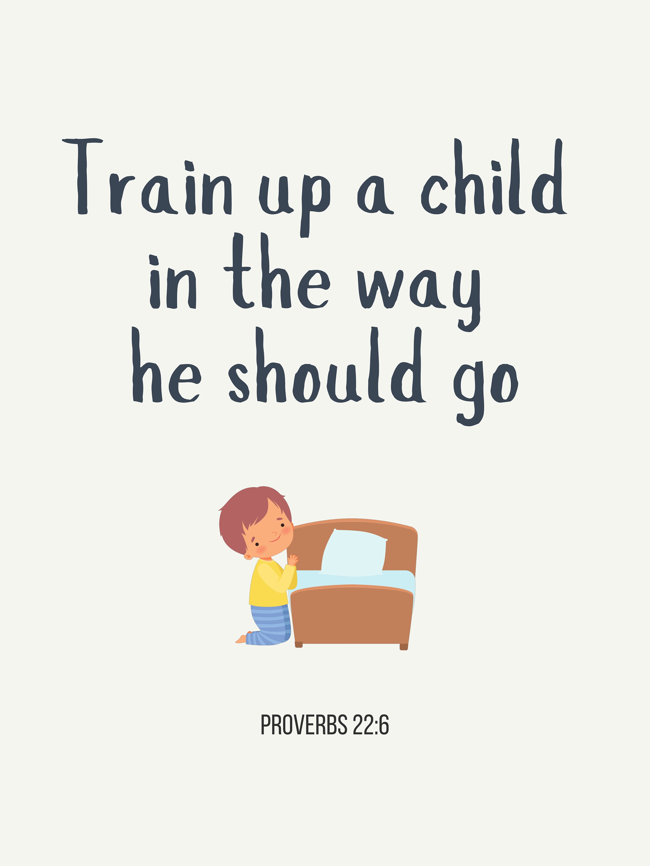 Train up A Child, Praying Child | Nursery Wall Art, Scripture PNG ...