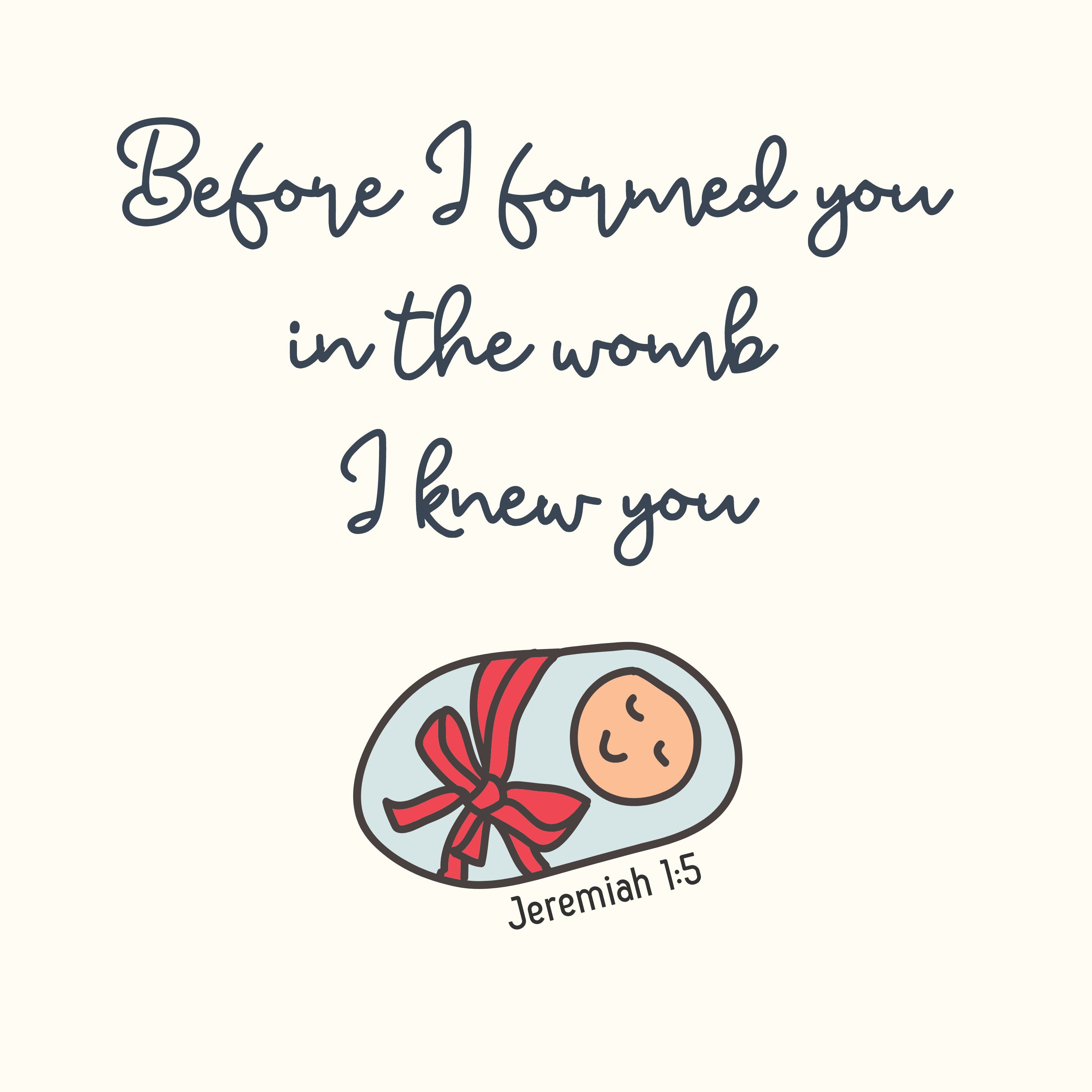 Printable Nursery Wall Art, Jeremiah 1 5 Christian Baby Gift, Jeremiah 1:5 Home Decore - Etsy