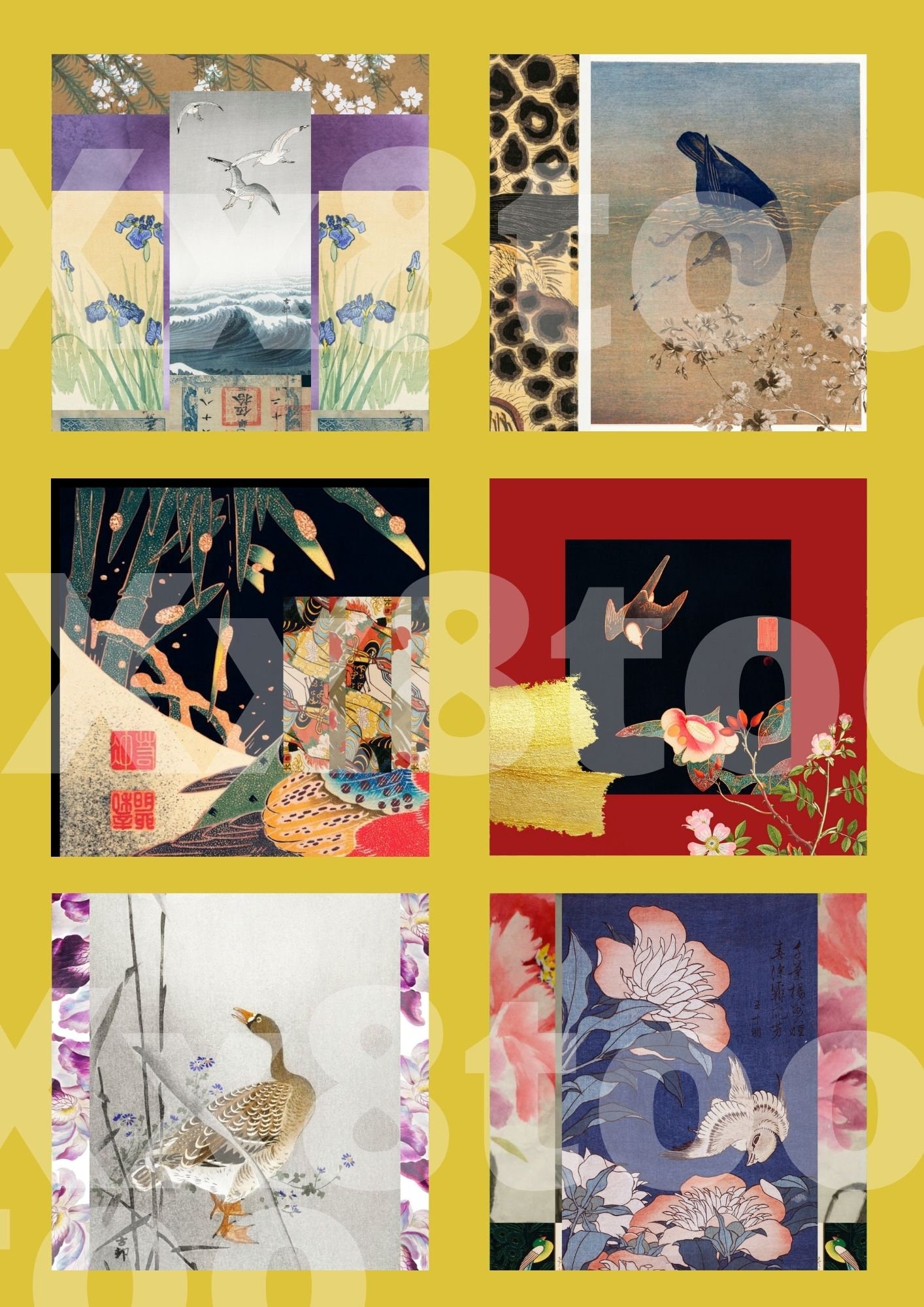 Printable Asian Vintage Digital Download Paper, Animals, Flowers ...