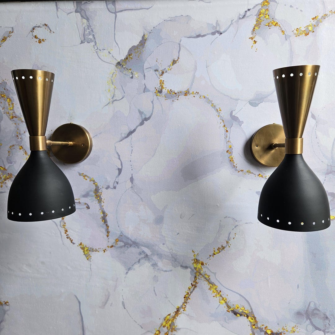 Pair of 1950s Italian Diablo Wall Lights Stilnovo Style Wall Sconce ...