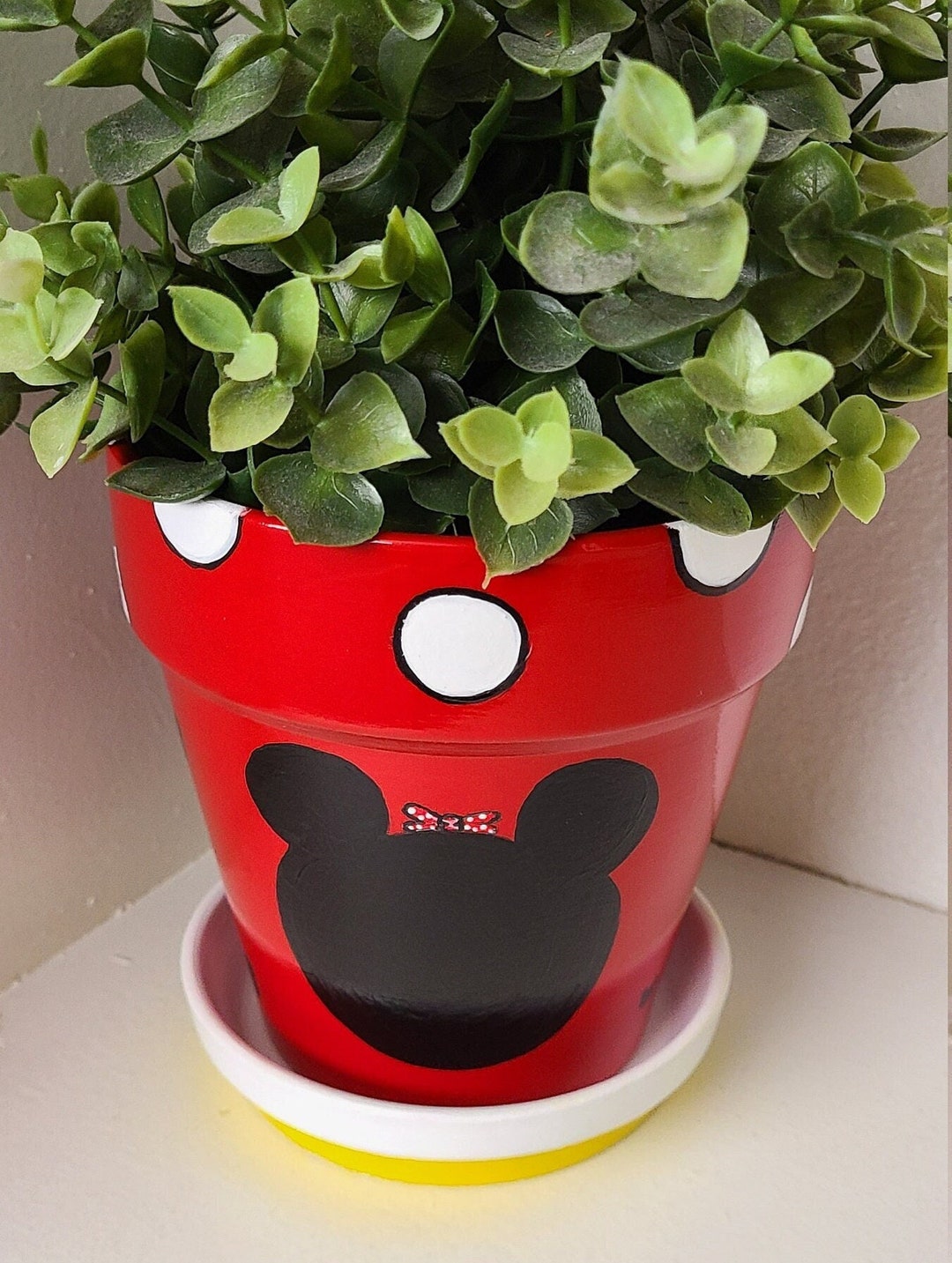 Minnie Mouse Terracotta Flower Pot - Etsy