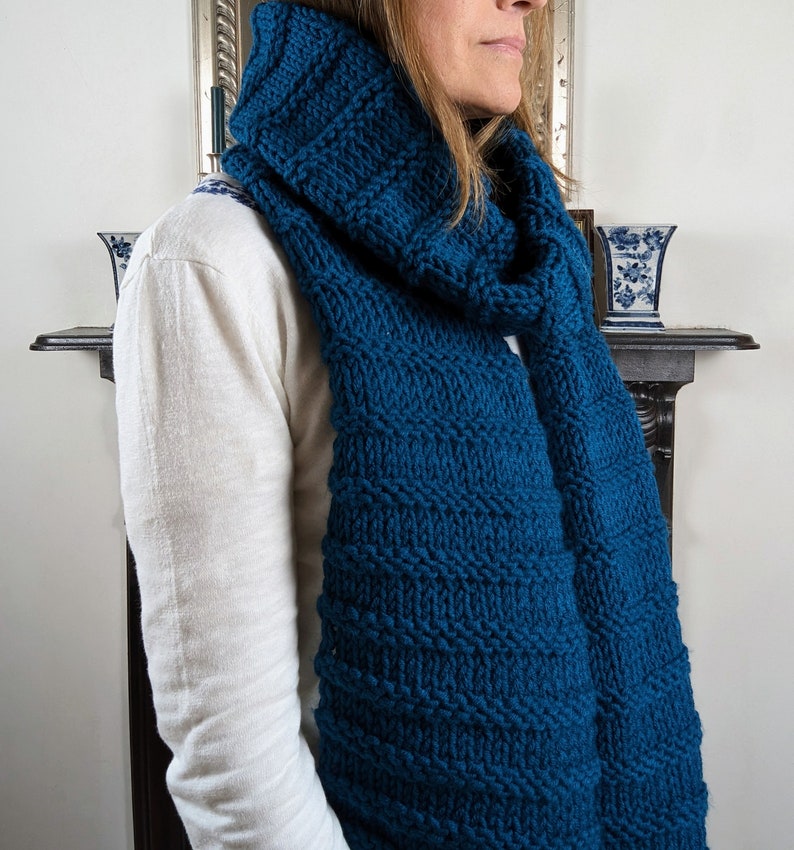 Hand Knitted Chunky Scarf - Etsy UK