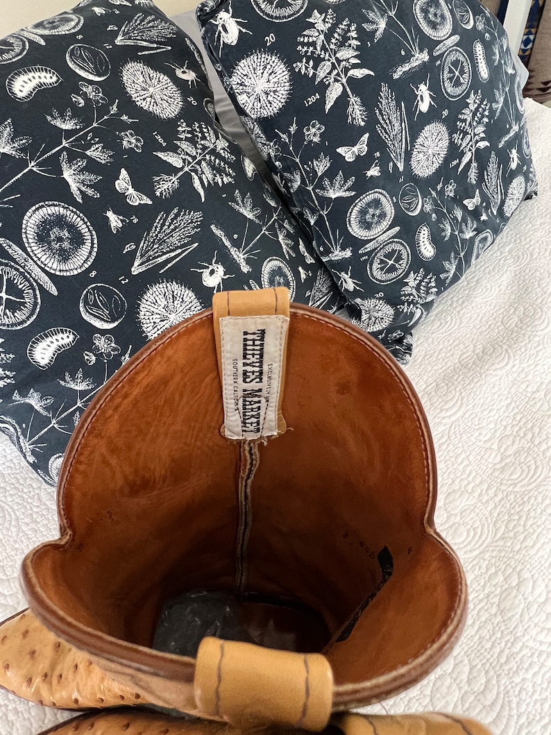 Vintage J. Chisholm Mens Ostrich Cowboy Boots 8.5D - Etsy