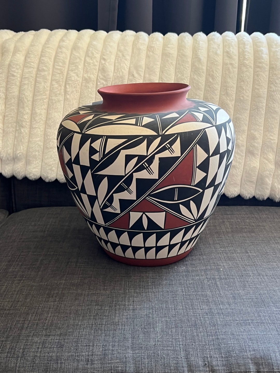 Acoma Style Large Pottery Vase - Etsy