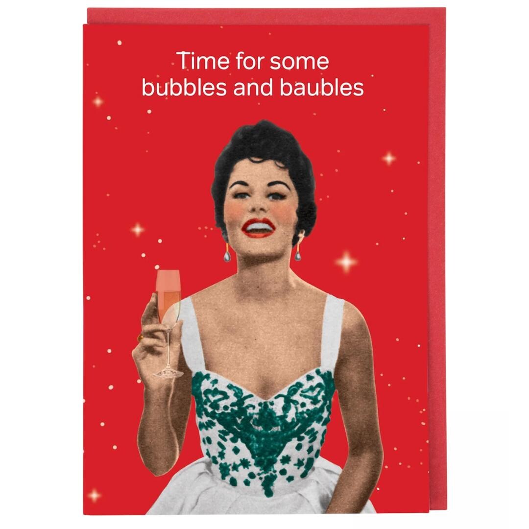 CHRISTMAS CARD: Bubbles and Baubles - Etsy