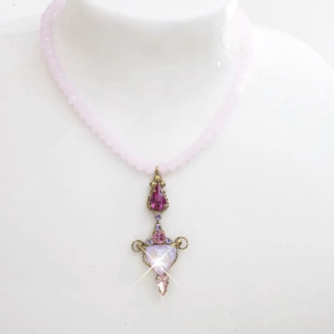 ART WEAR DIMITRIADIS lady Catherine Vintage Drop Necklace in Lilac - Etsy