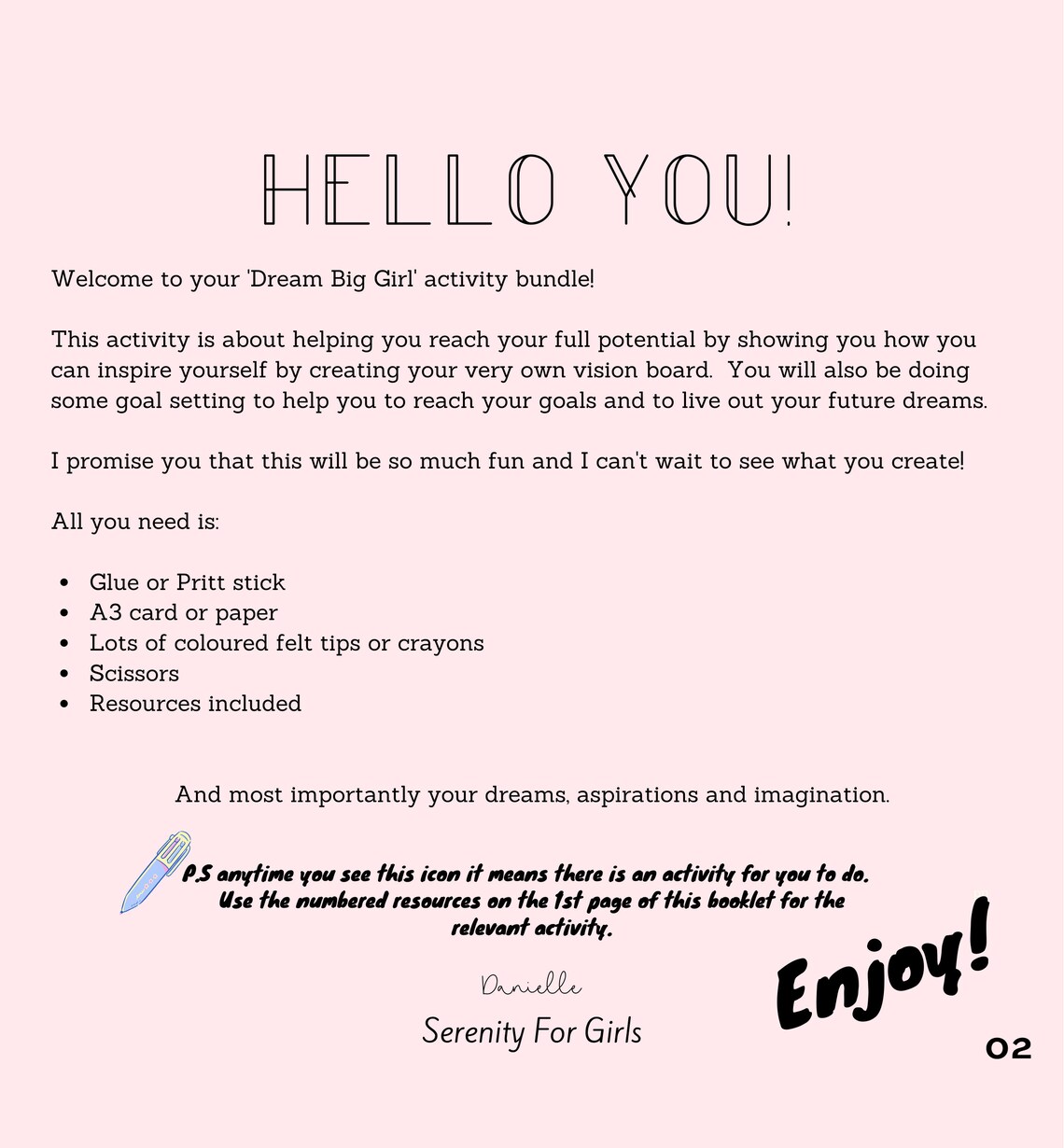 Girls Vision Board Kit | Girls Goal Kit |tween Girls Worksheets | Goal ...