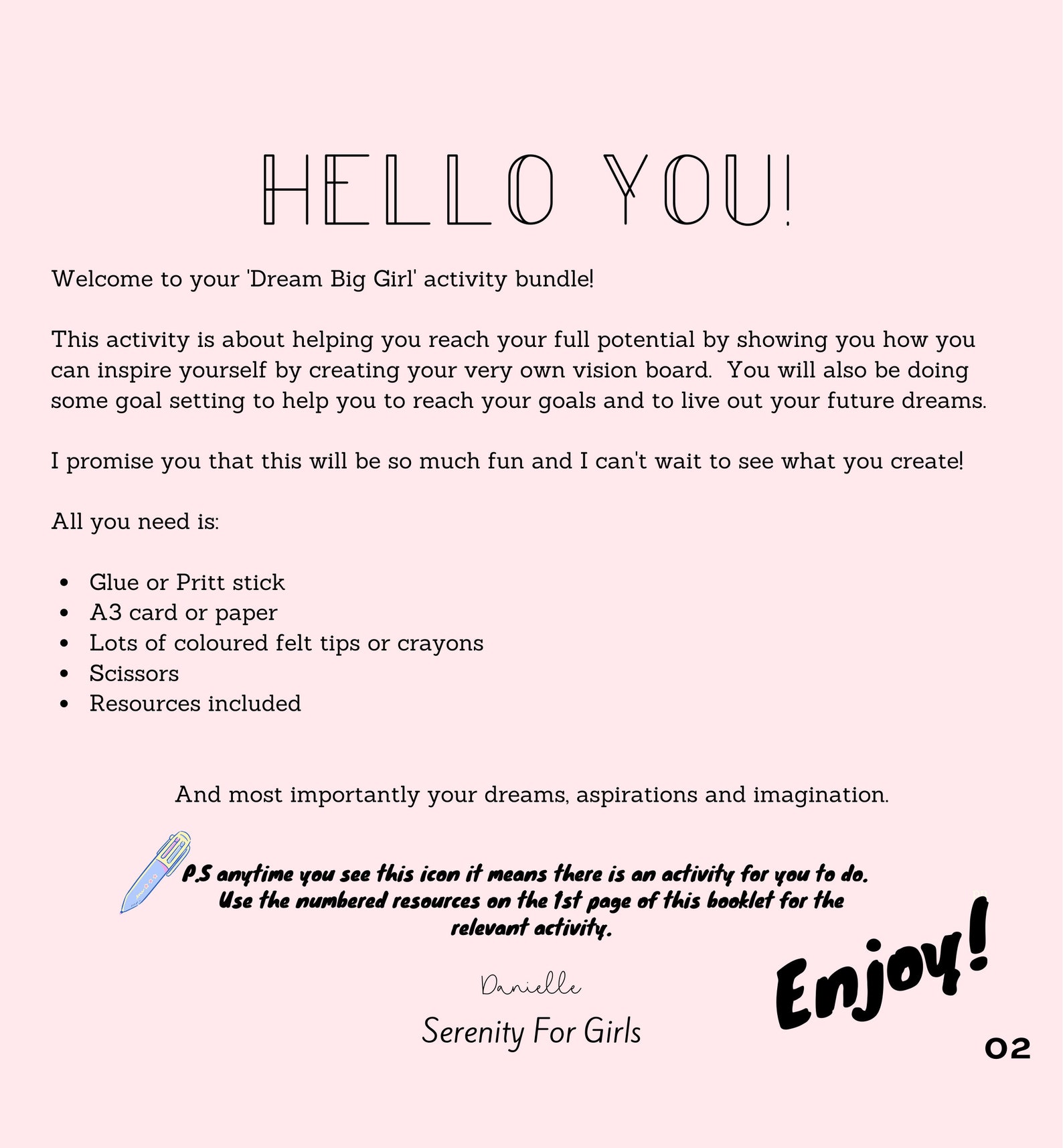 Girls Vision Board Kit | Girls Goal Kit |tween Girls Worksheets | Goal ...