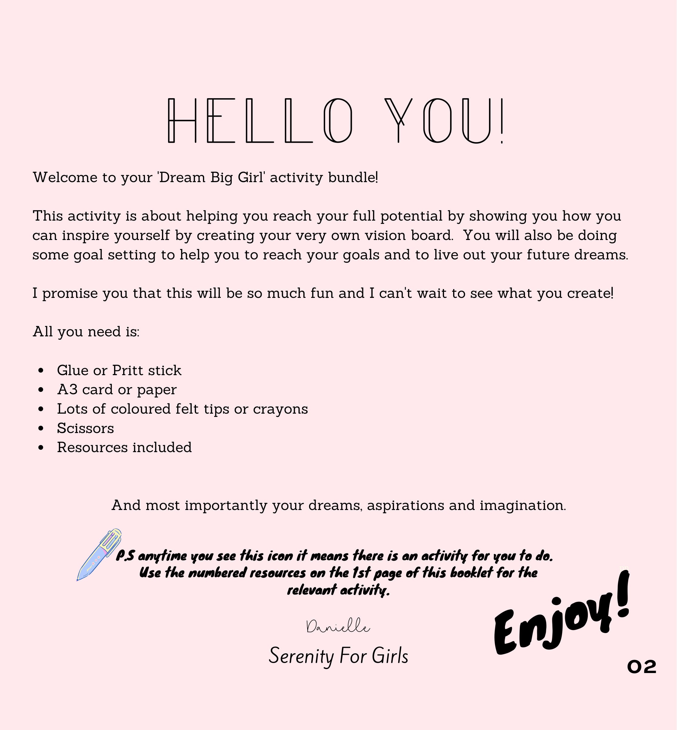 Girls Vision Board Kit | Girls Goal Kit |tween Girls Worksheets | Goal ...