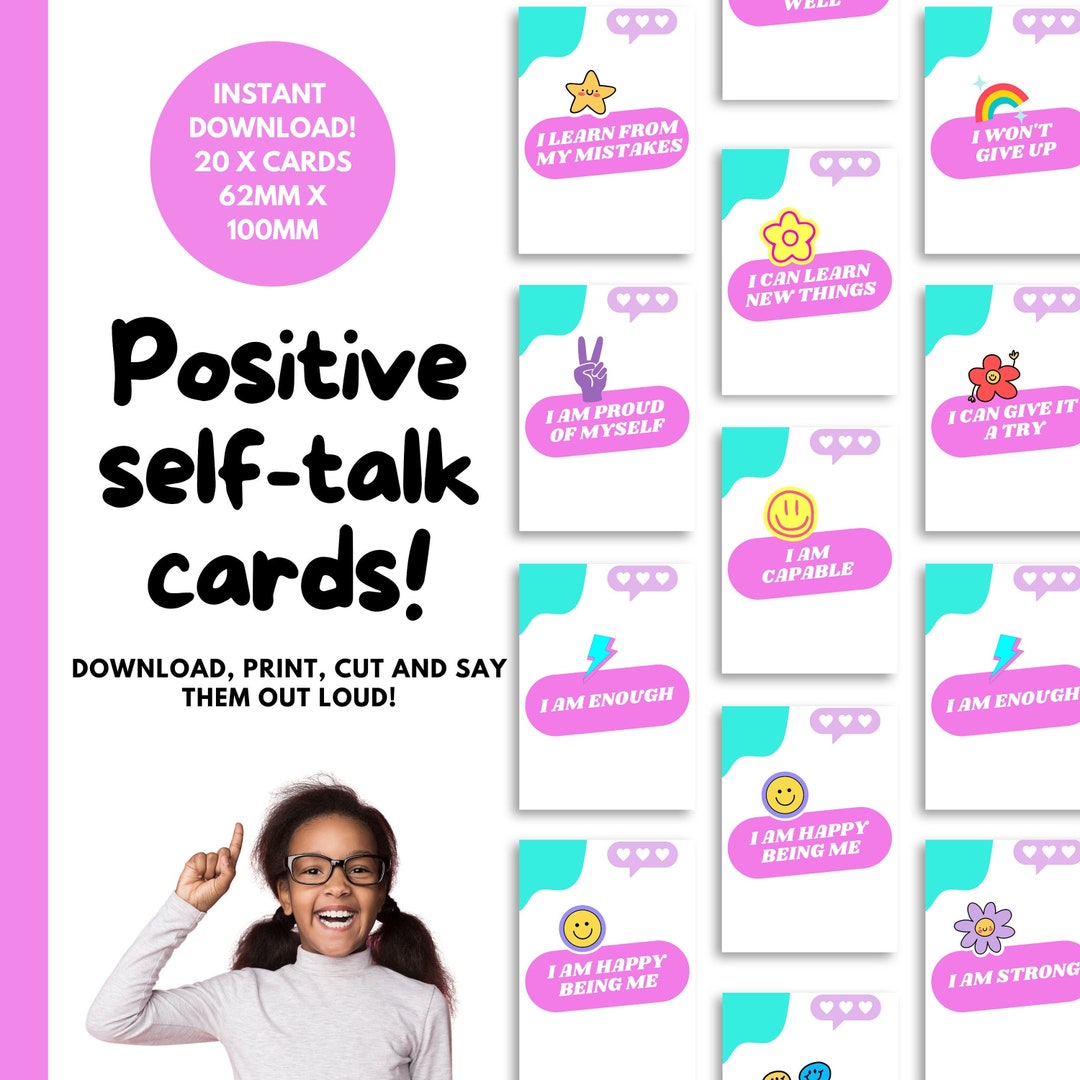 Positive Self-talk Cards | Empowering Girls | Affirmation Cards for ...