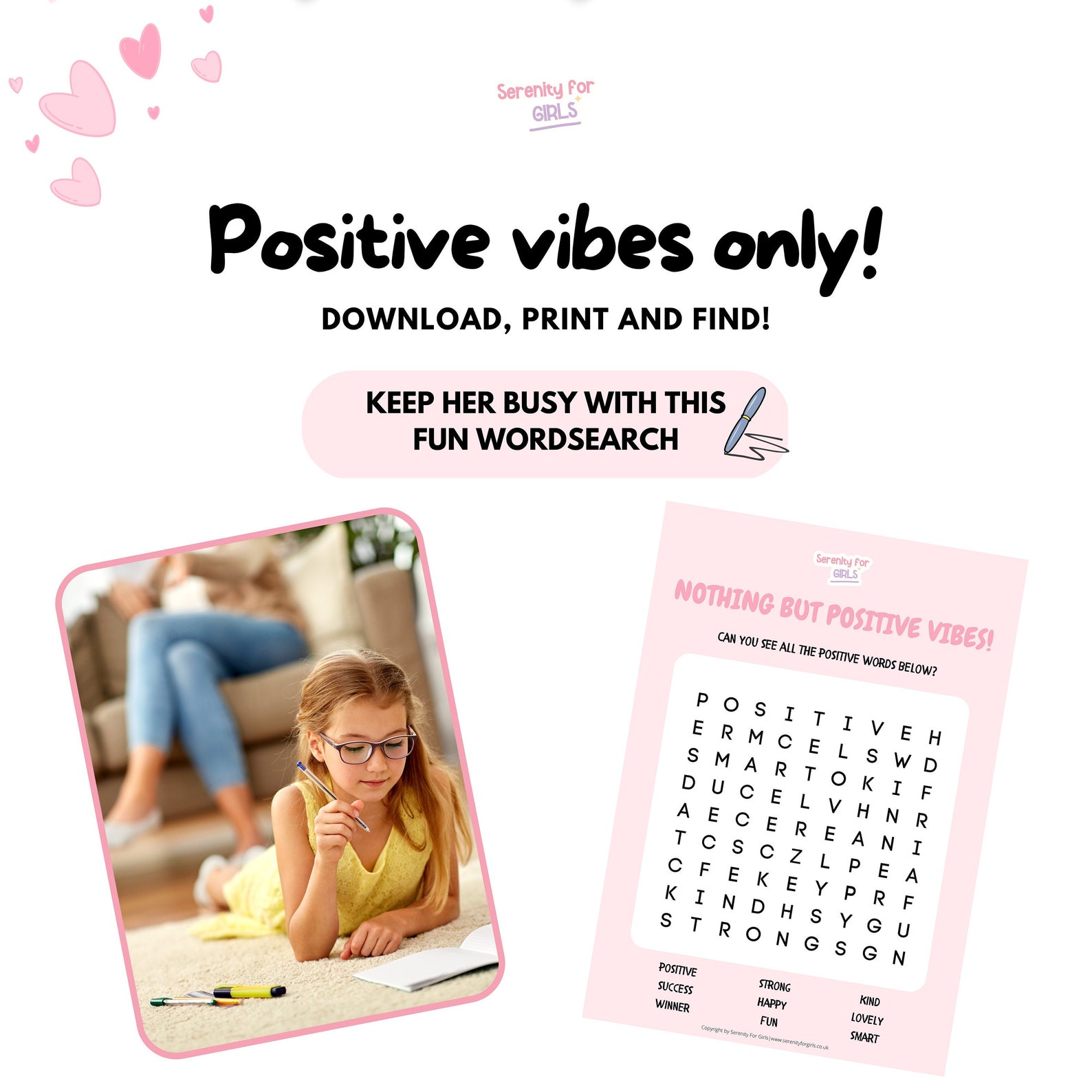 Wordsearch Activity Positive Wordsearch Activities for Kids ...