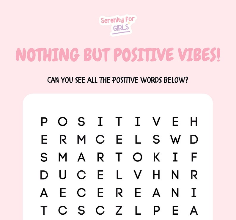 Wordsearch Activity | Positive Wordsearch | Activities for Kids ...
