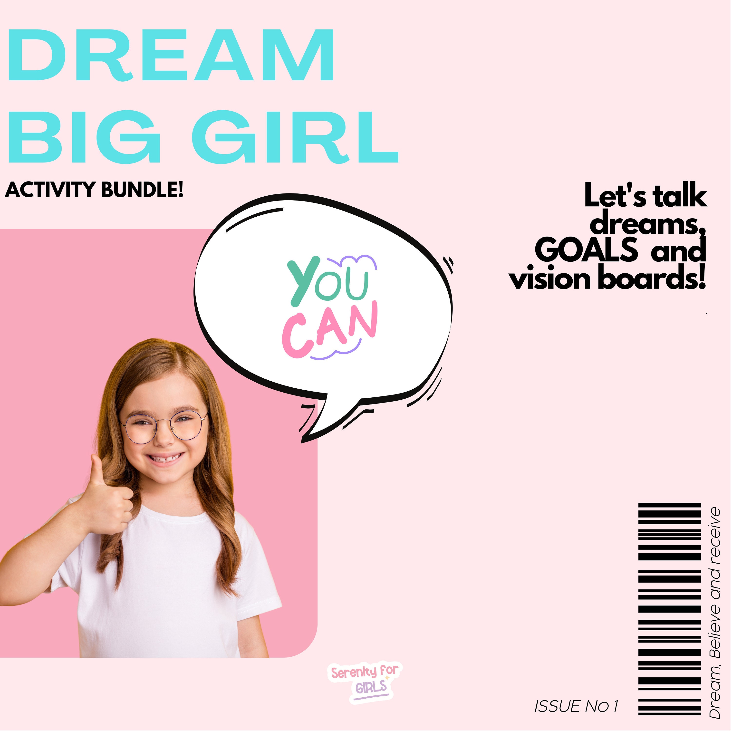 Girls Vision Board Kit | Girls Goal Kit |tween Girls Worksheets | Goal ...