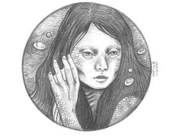 Mermaid Illustration Original Work - Etsy