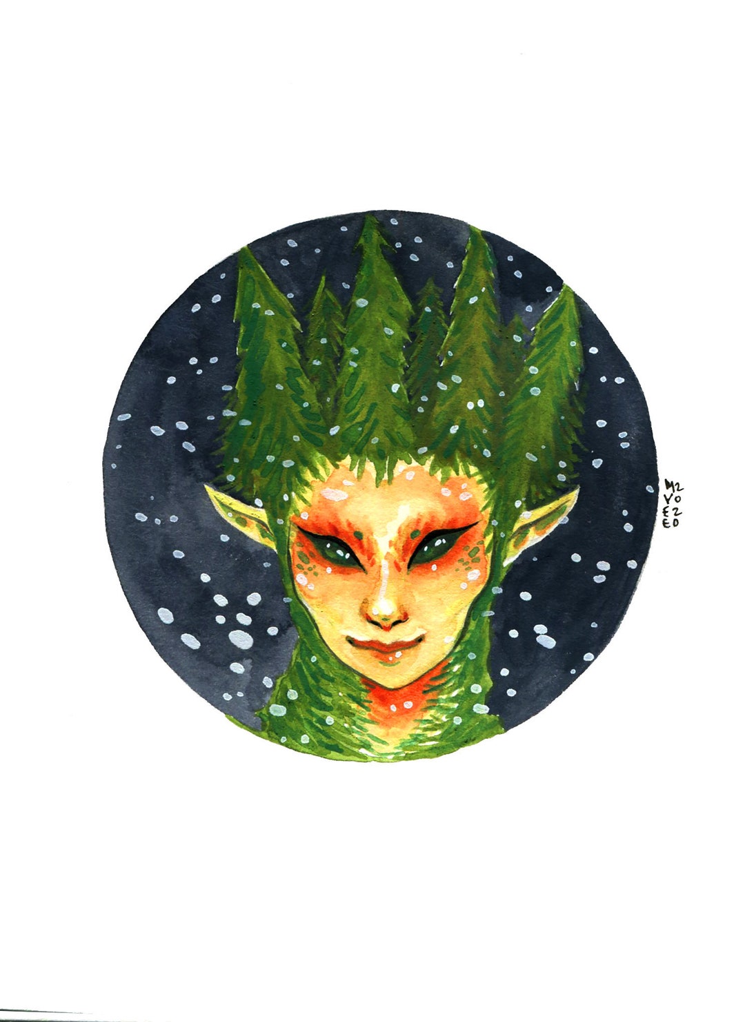 Forest Elf Original Watercolor Painting - Etsy