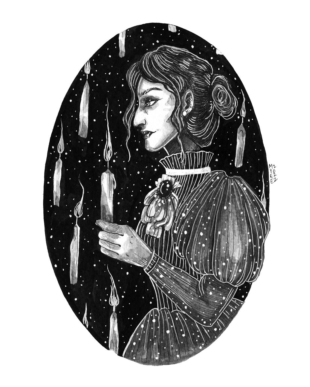 Candlelit Coven, Original Ink Drawing - Etsy