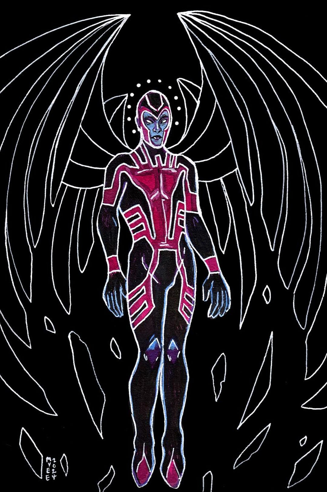 Archangel Original Ink Drawing - Etsy