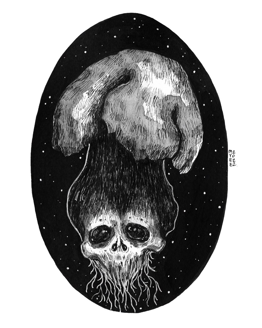 Mushroom Original Ink Drawing - Etsy