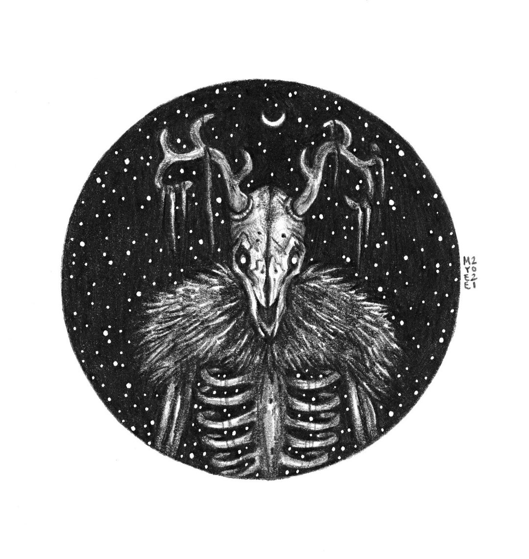 Wendigo, Original Graphite Illustration - Etsy