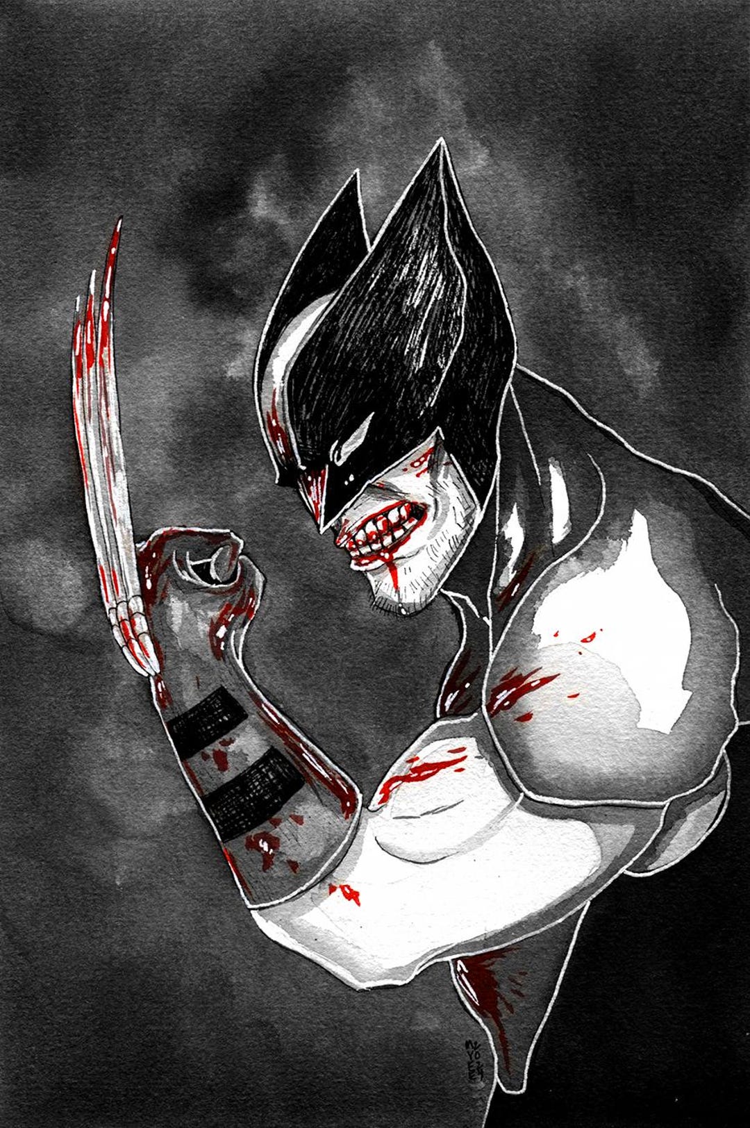 Wolverine | Original Ink Drawing - Etsy