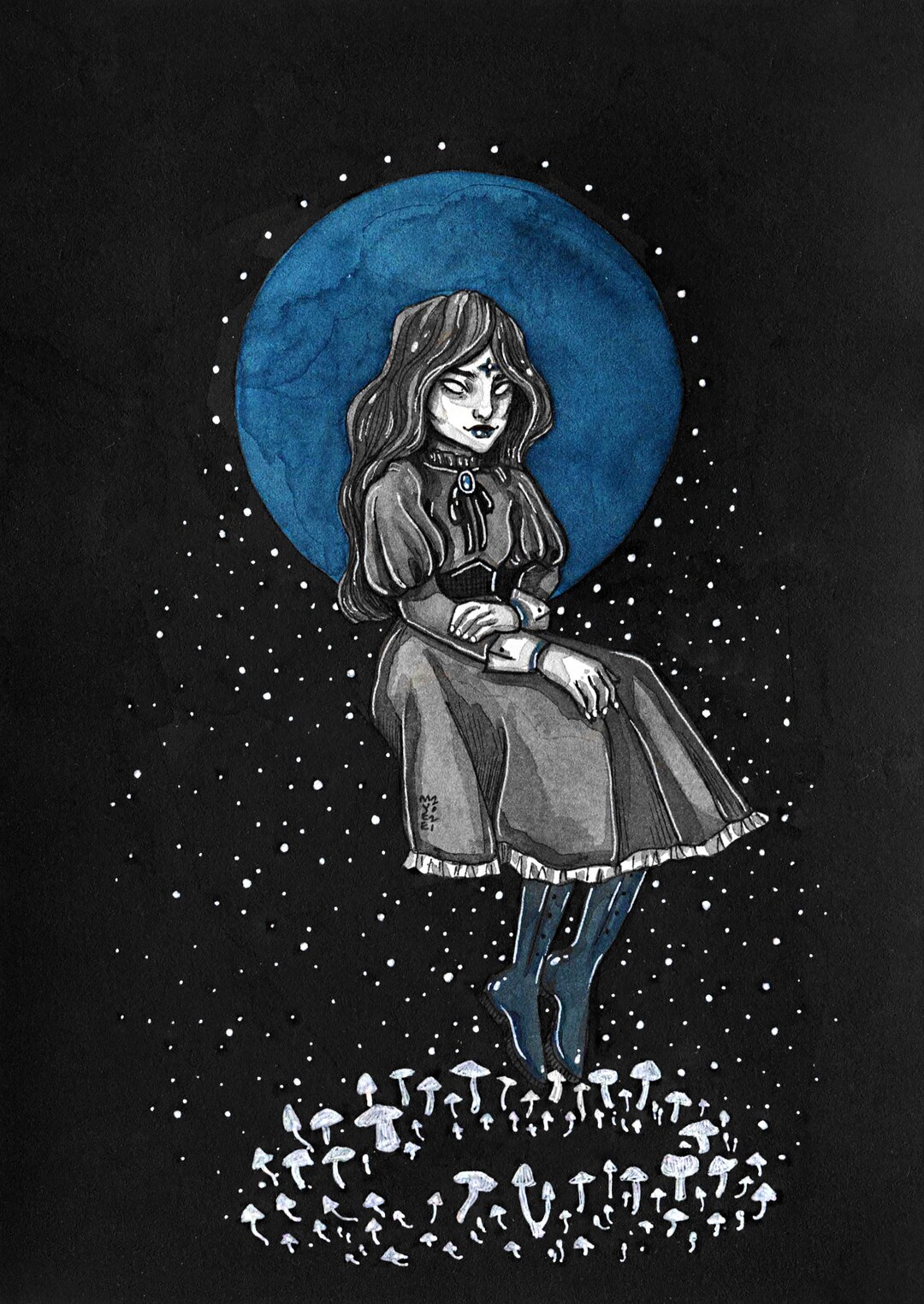 Hallowed, Original Ink Drawing - Etsy