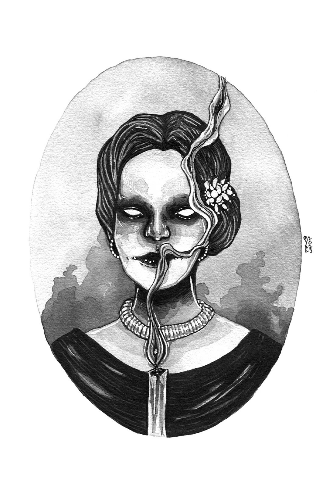 Smoke Original Ink Drawing - Etsy