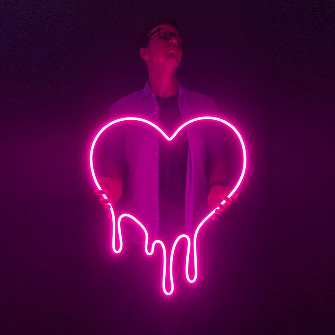 Heart Neon Sign Neon| Bleeding Heart Neon Sign| Melting Heart Neon Sign ...