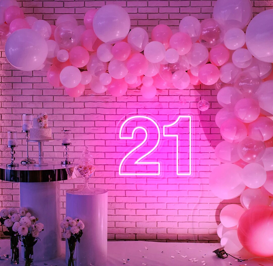 21 Twenty One Custom Neon Sign for Birthday Decor,number LED Light ...