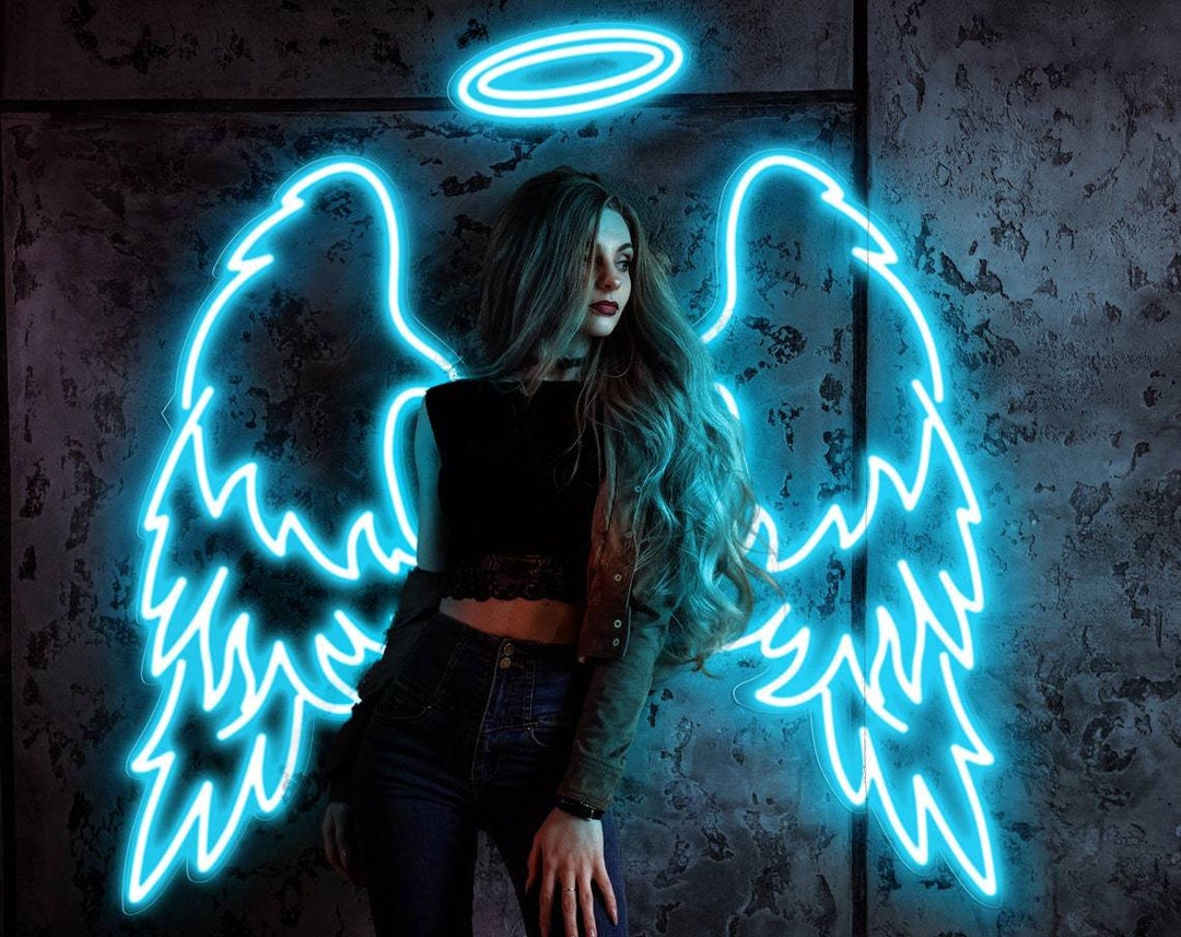 Custom Angel Wings Neon Sign, Custom Neon Bar Sign, Neon Art Led Light ...