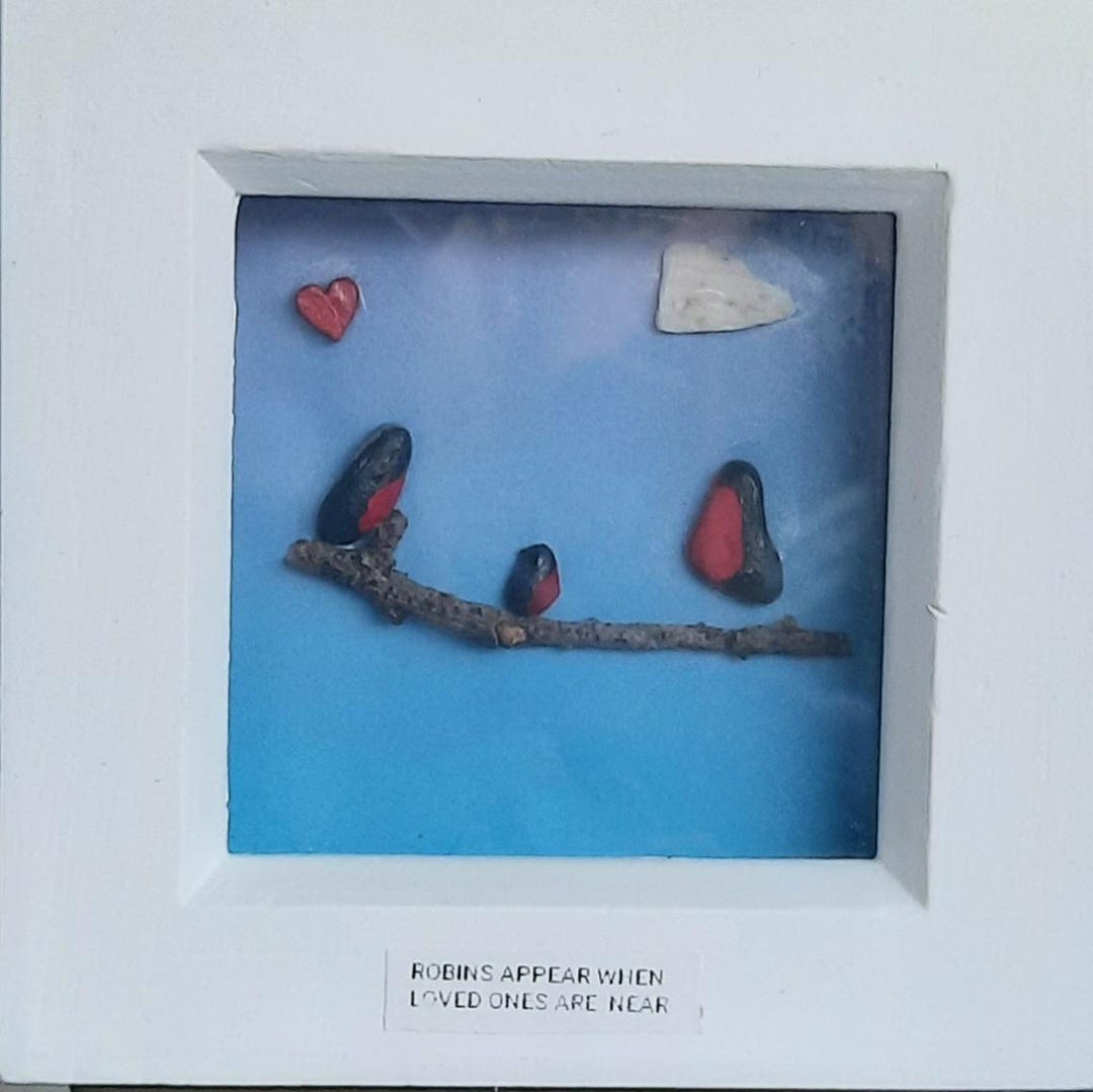 Handcrafted Irish Pebble Art. Robins Appear When Loved Ones Are Near ...