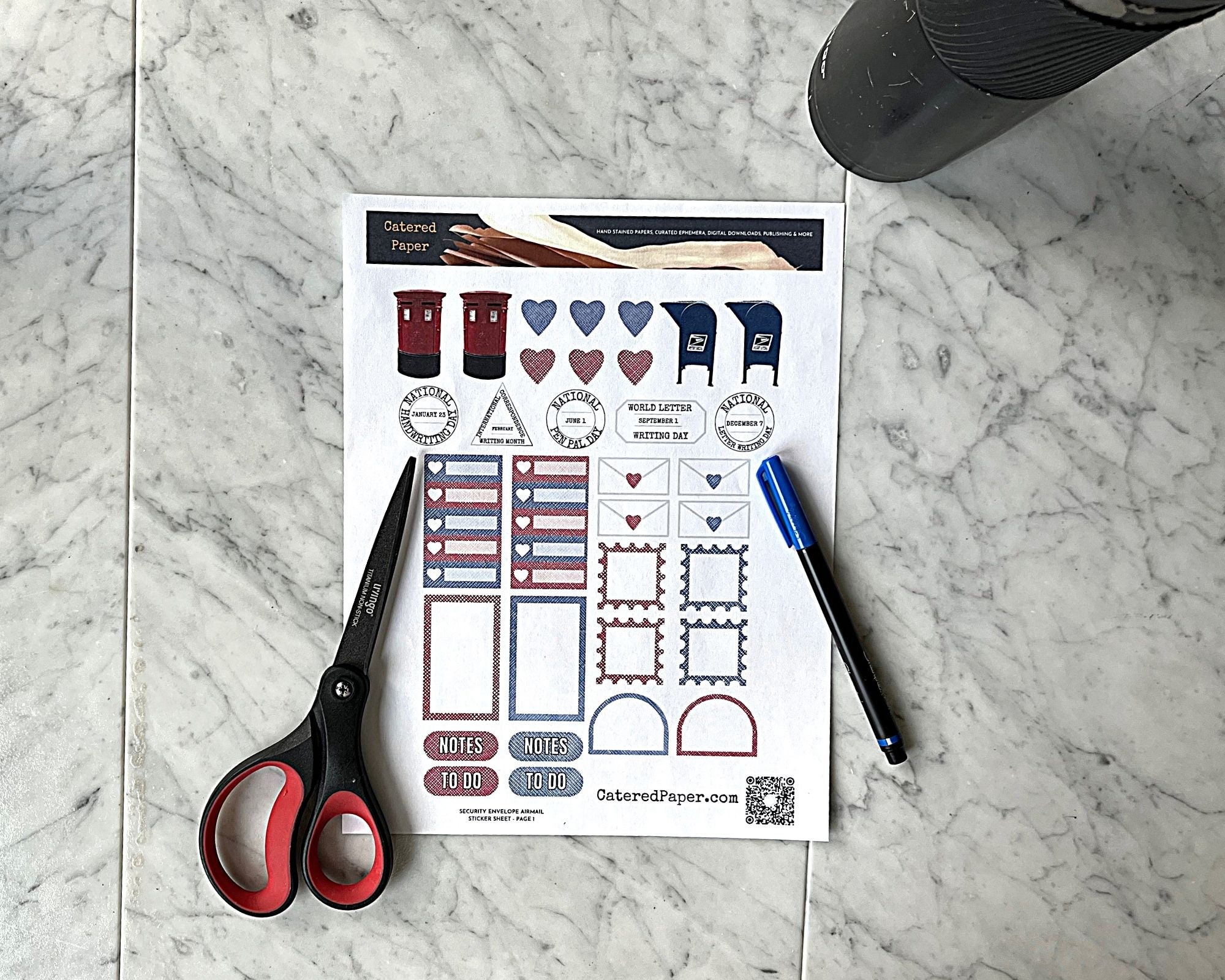 Air Mail Themed Printable Stickers JPEG & PNG Files, Digital Download ...