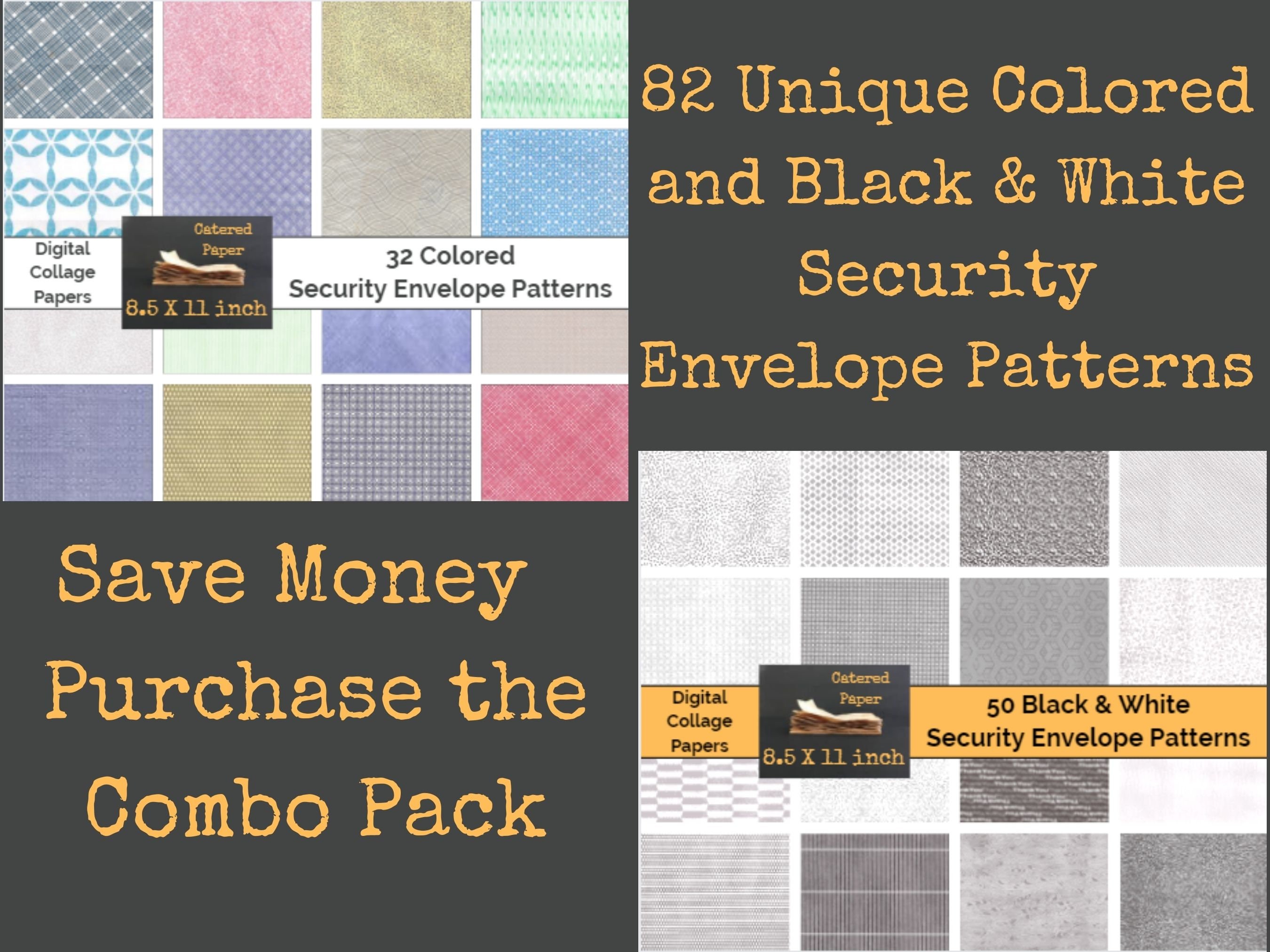82 Unique Colored and Black and White Security Envelope - Etsy