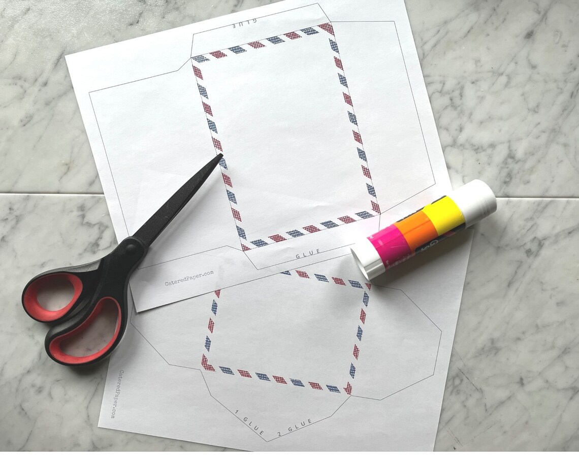 Air Mail Border Printable Stationery A4 8.5X11 Letter 2 | Etsy