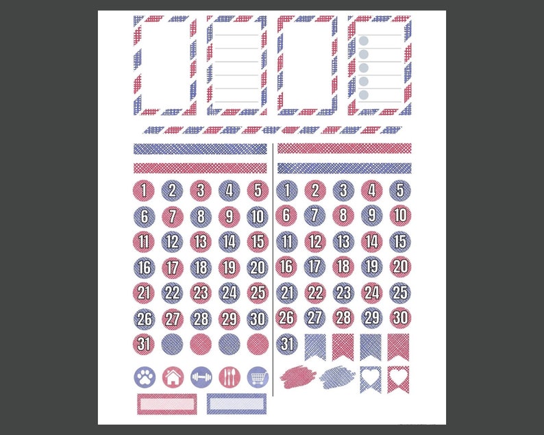 Air Mail Themed Printable Stickers JPEG & PNG Files Digital - Etsy