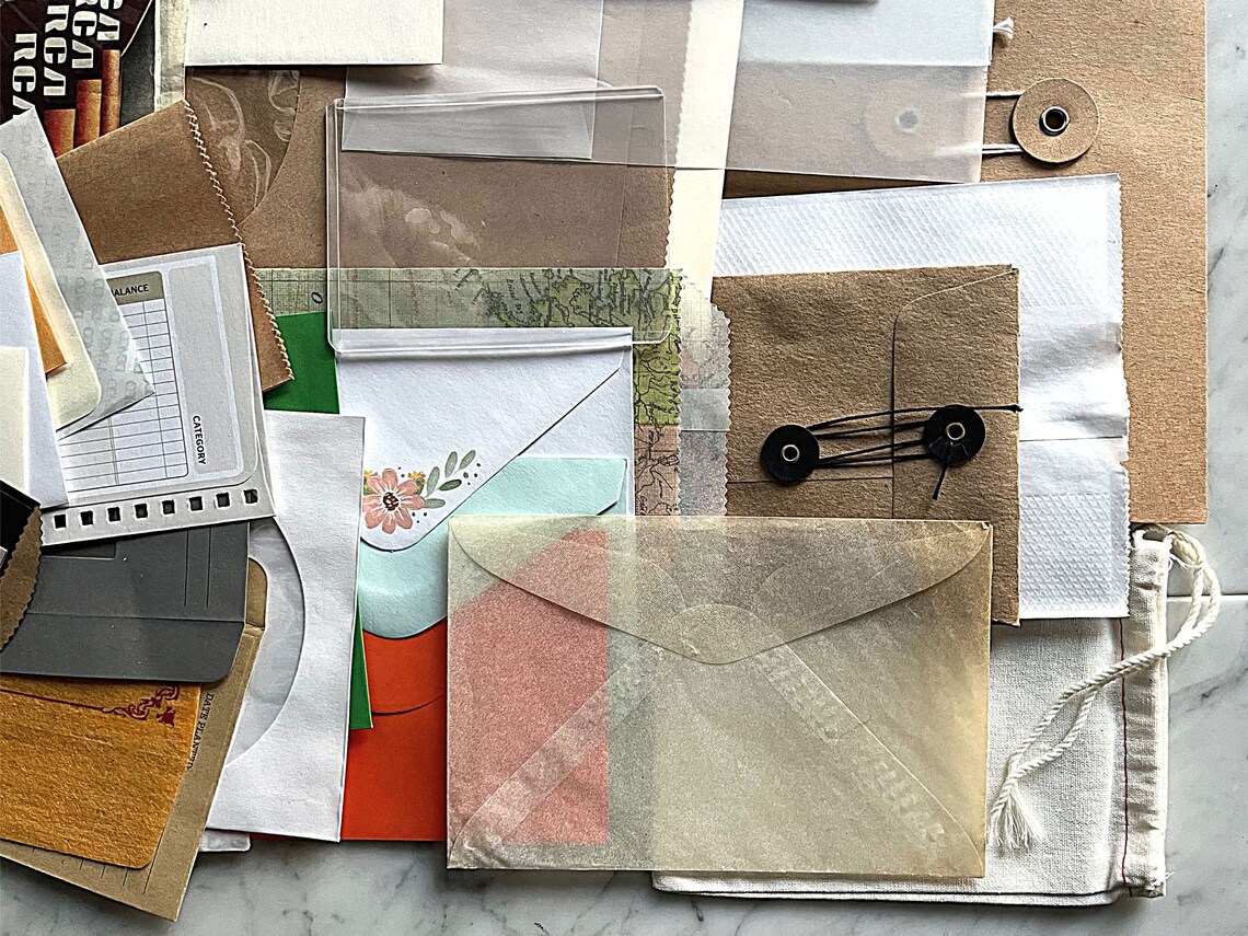 40 Piece Junk Journal Envelope Kit - Variety of Sacks, Sleeves ...