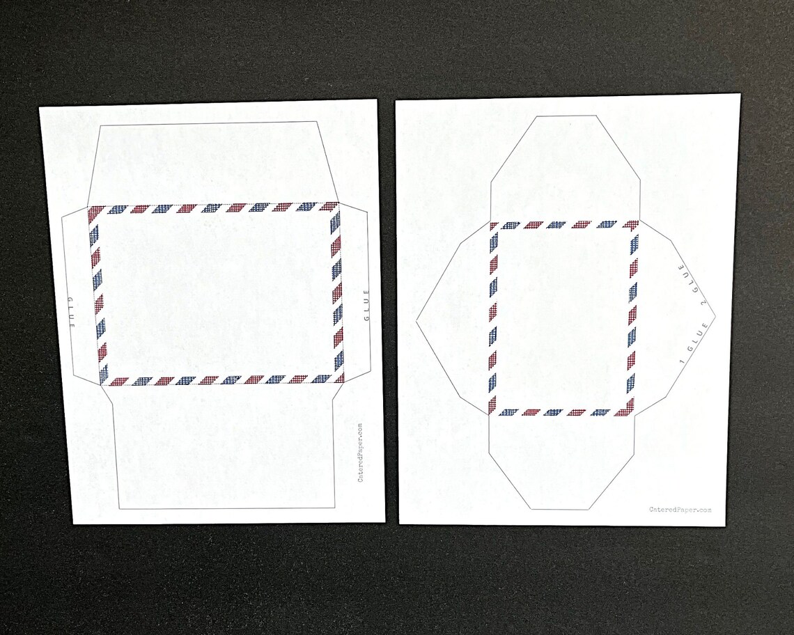 Air Mail Border Printable Stationery A4 8.5X11 Letter 2 | Etsy