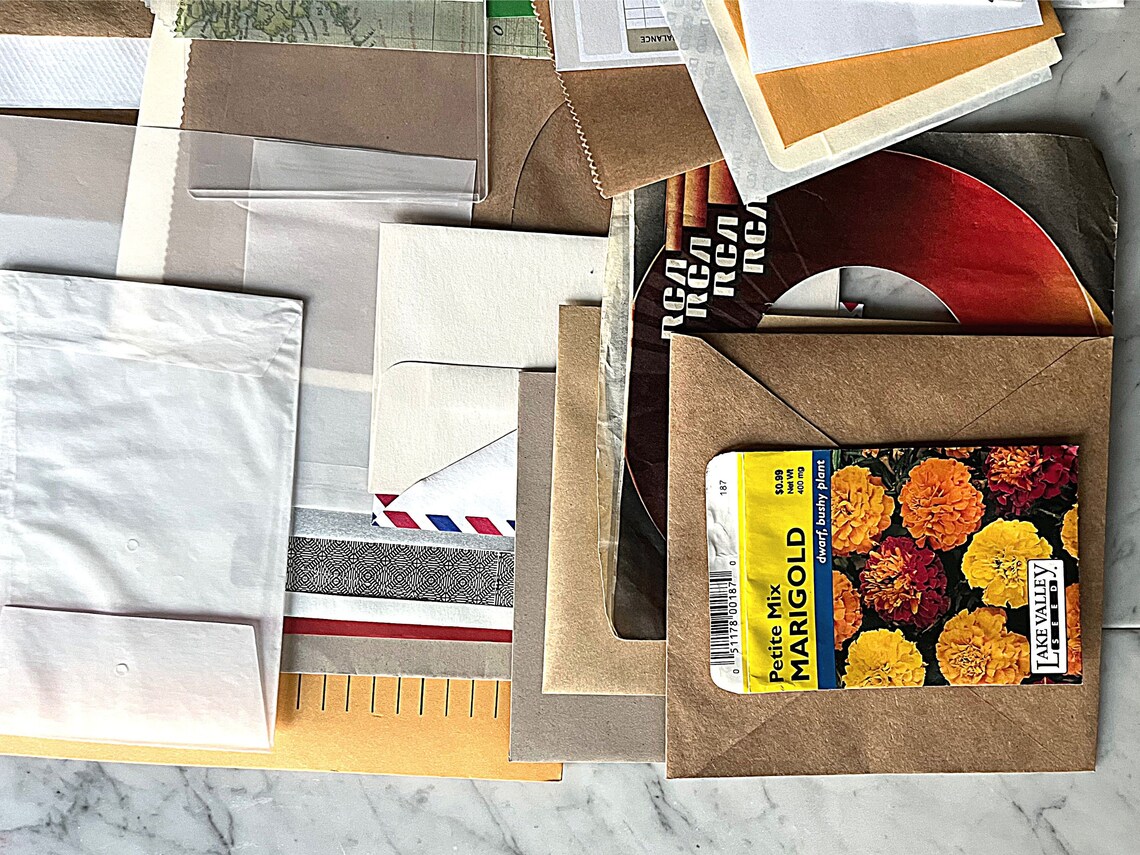 40 Piece Junk Journal Envelope Kit - Variety of Sacks, Sleeves ...