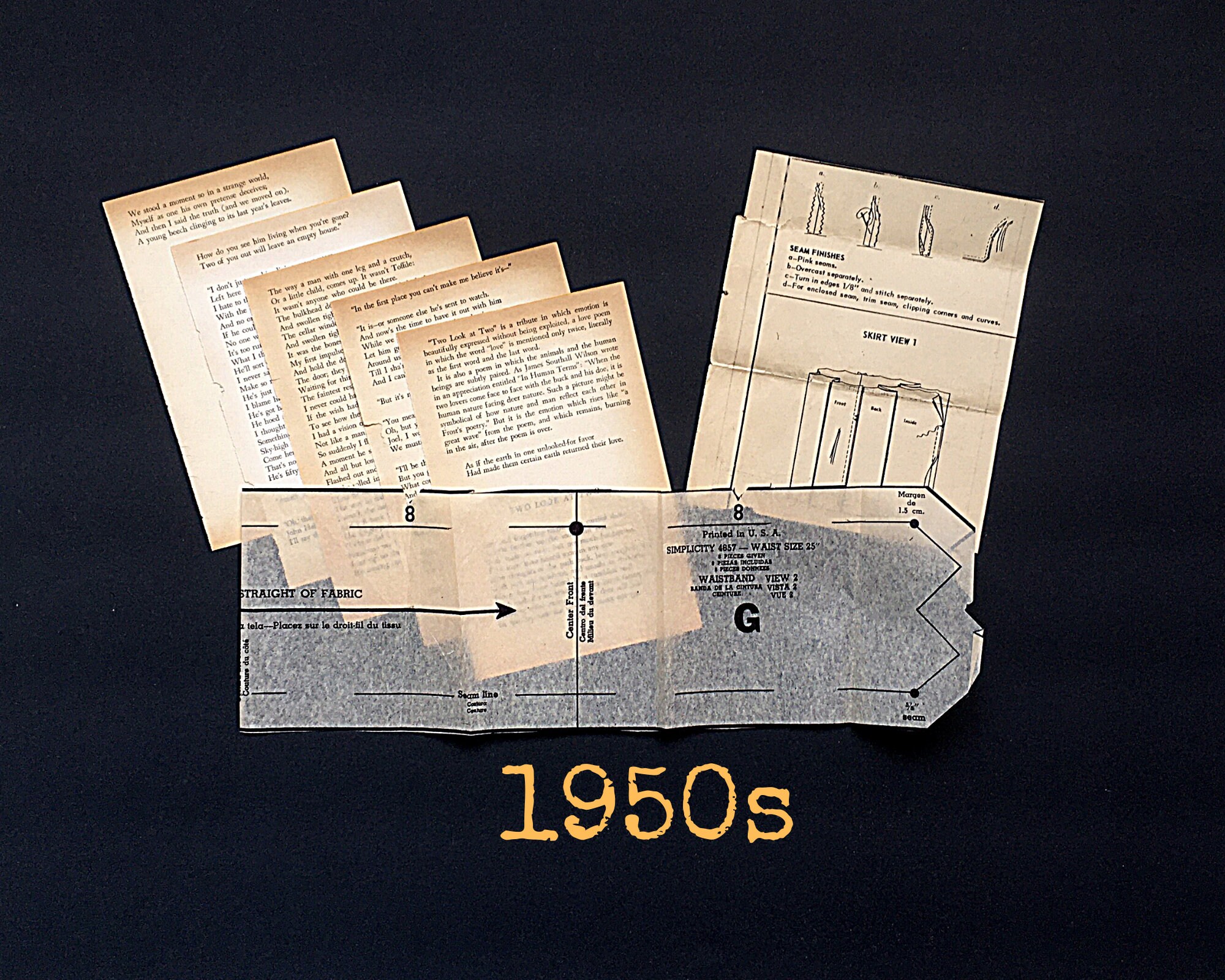 Vintage Paper Bundle - 6 Decades of Paper Pieces From 1940s, 1950s ...