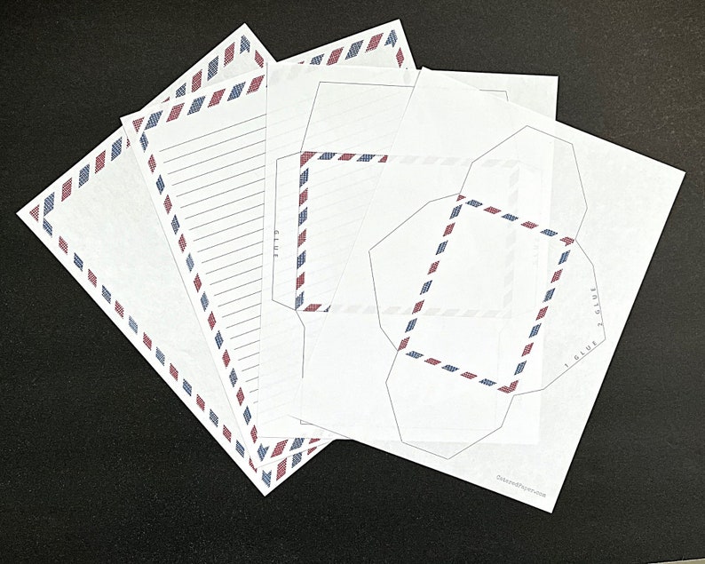 Air Mail Border Printable Stationery A4 8.5X11 Letter 2 | Etsy