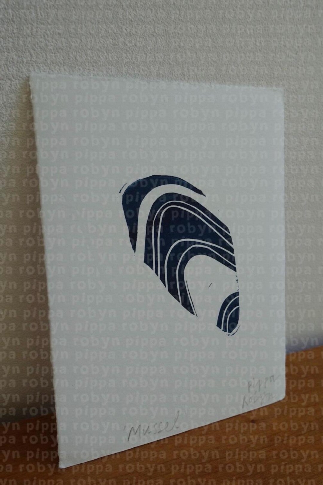 Mussel Sea Shell Original Lino Print (A6) - Etsy