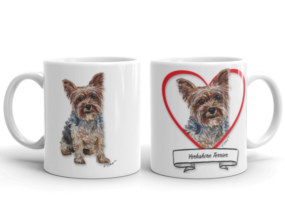 Yorkie Mug | Yorkie Art | Yorkie Watercolor | Yorkshire Terrier | Dog ...
