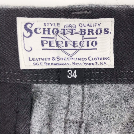 Vintage Schott Perfecto Wool Leather Pants Schott Bro… - Gem