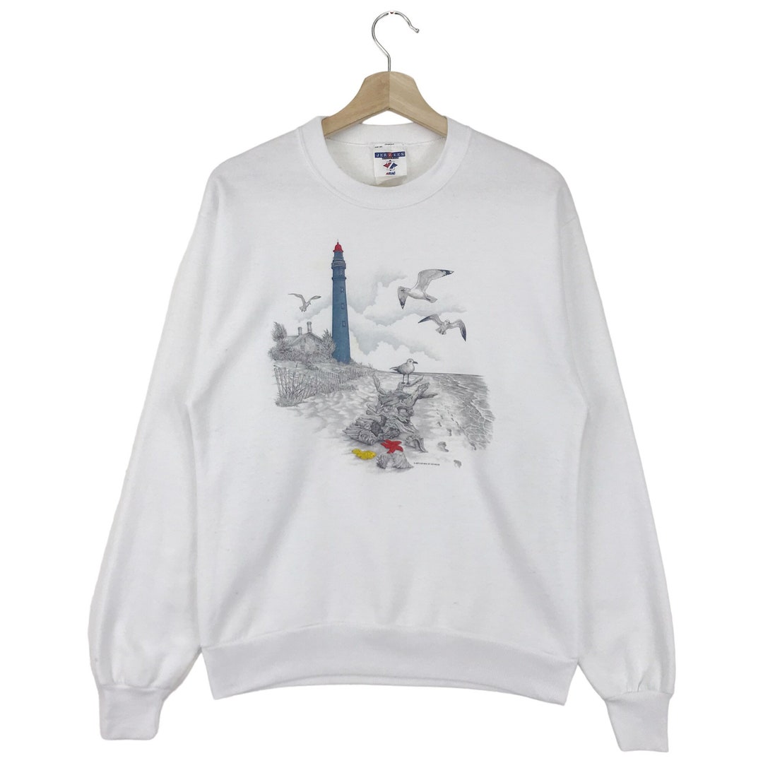 Vintage Lighthouse Sweatshirt Crewneck Big Logo Lighthouse Art by Air ...