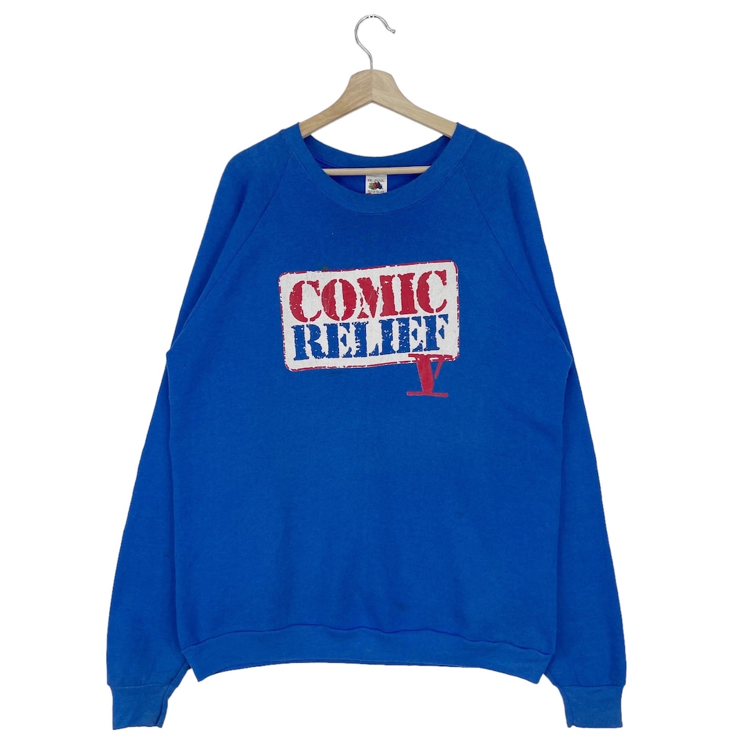 Rarevintage 80s Comic Relief Sweatshirts Crewneck Big Logo Pullover Jumper Richard Curtis/lennny ...